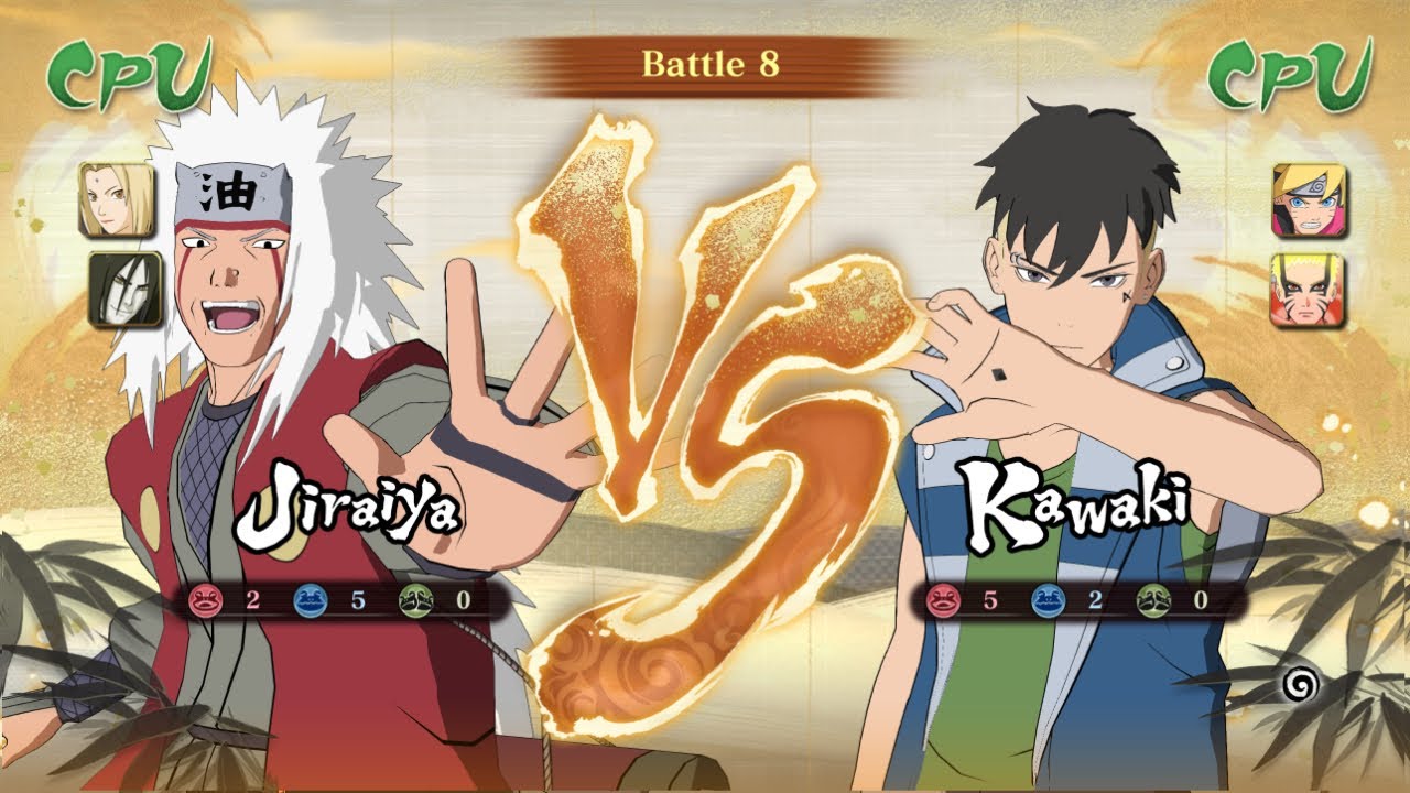 Team Jiraiya vs Team Kawaki cpu vs cpu NARUTO X BORUTO Ultimate Ninja ...
