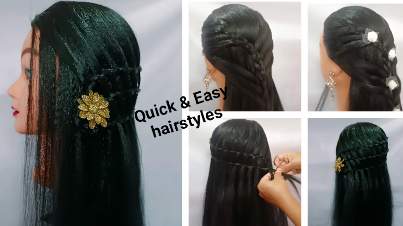 Two Quick & Easy Open hairstyles || Braid Hairstyle || Party Hairstyle ...