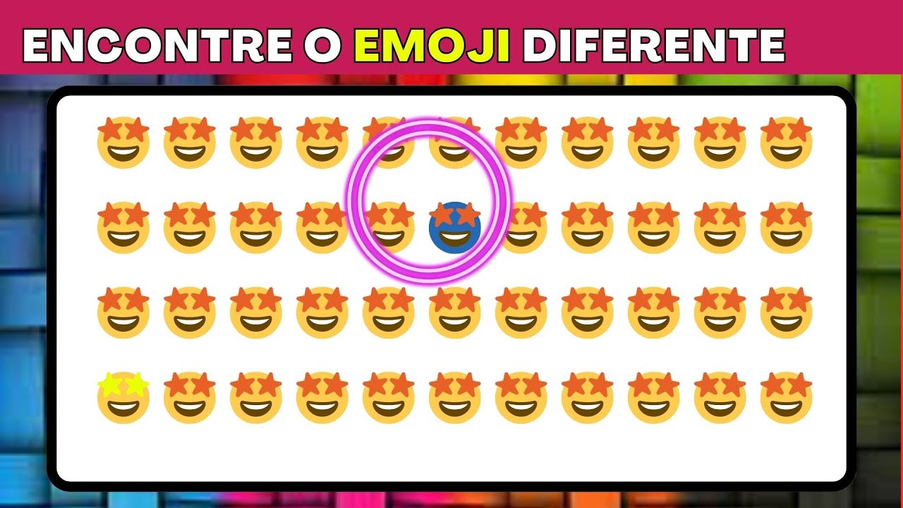 TESTE SUA MENTE desafio encontre o emoji diferente em 15 segundos,ache ...
