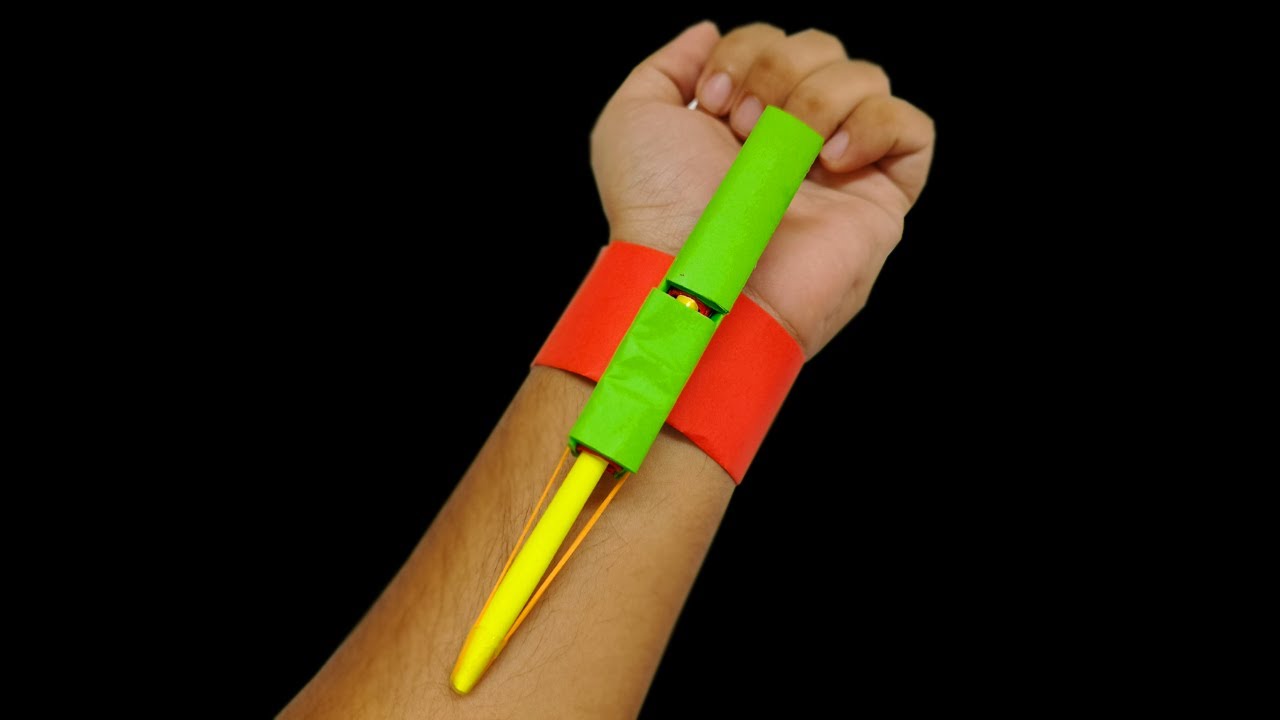 Paper Wrist Gun Making that shoots paper bullets | Paper gun watch ...