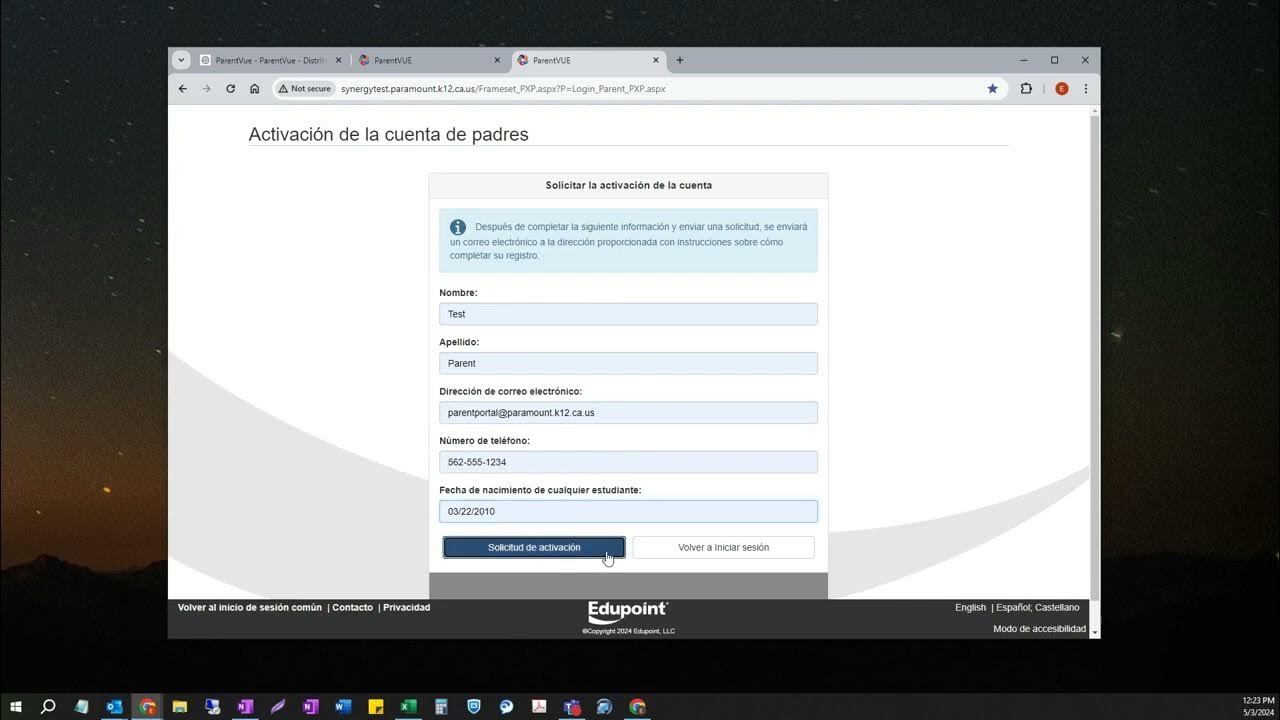 How to Create a ParentVUE Account Spanish - YouTube