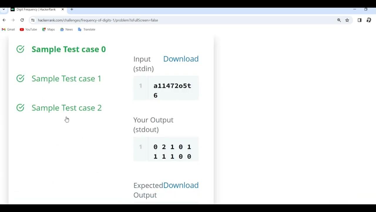 Hackerrank on c with Digit frq part 2 - YouTube