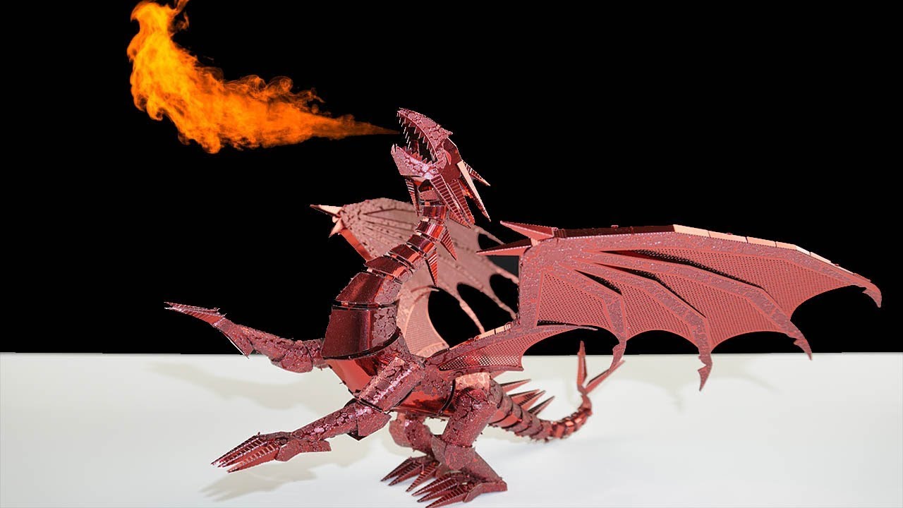 DIY 3D METAL Piececool Dragon Flame Model Speed Build - YouTube