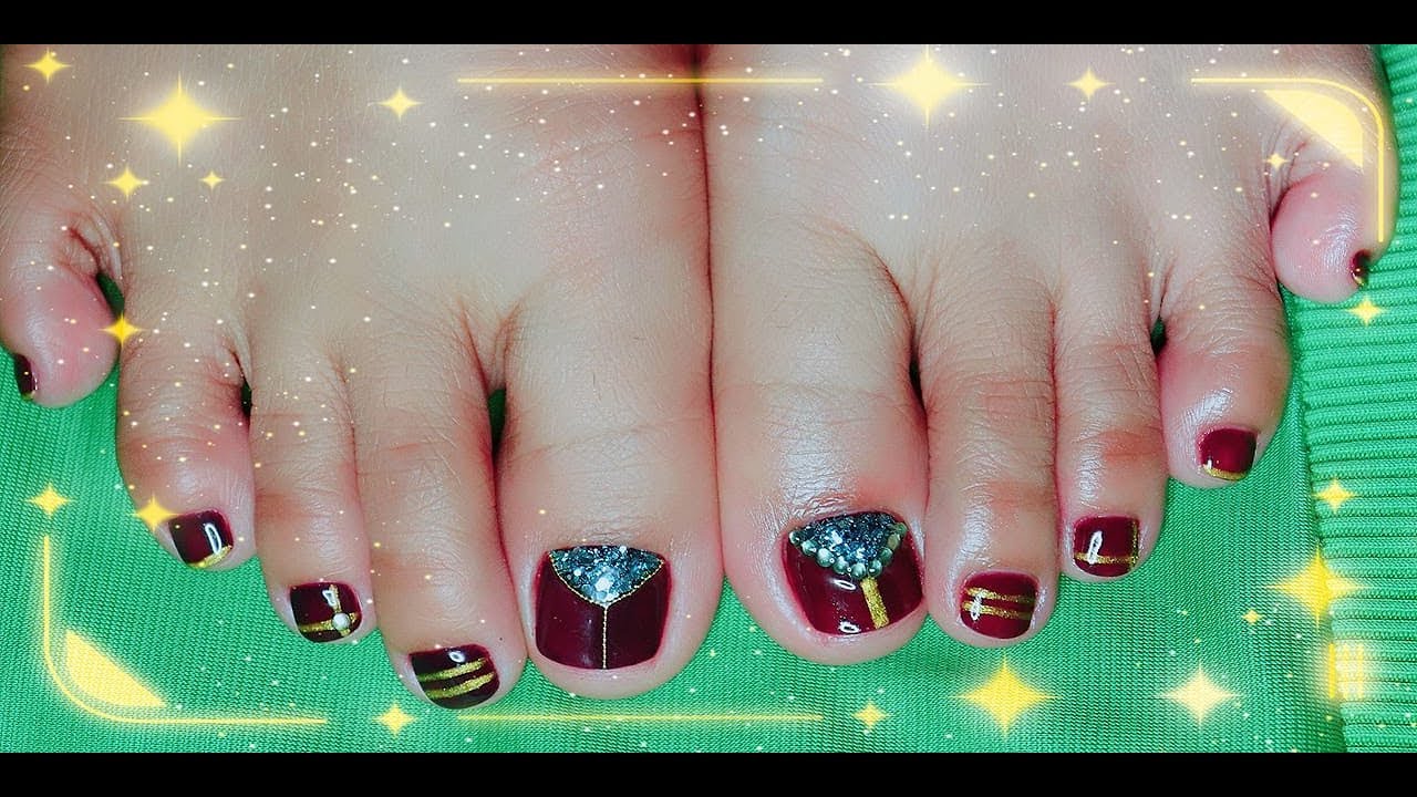Three Basic Colors into Maroon??? (slash) Sparkling Designs | Toe Nail ...