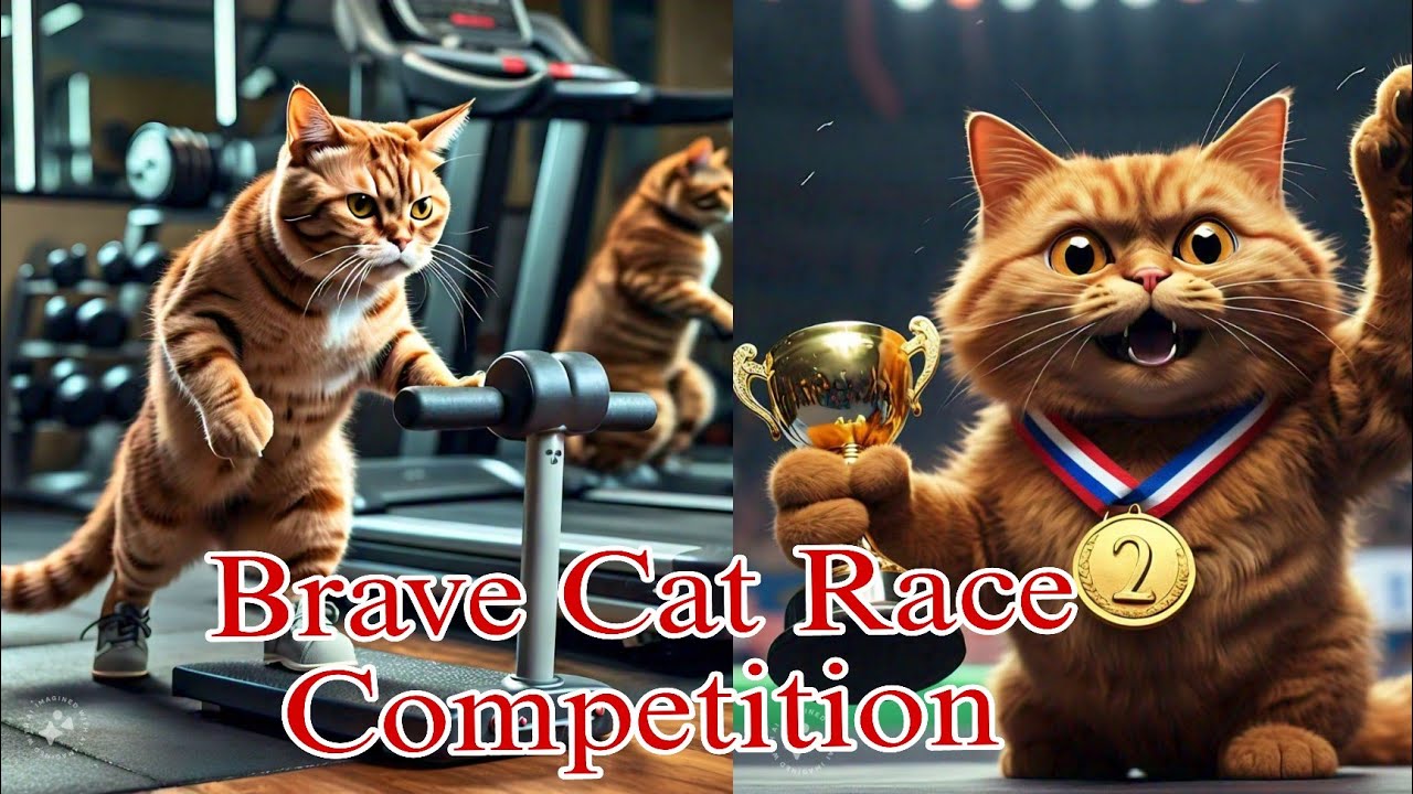 Brave Cat Race Competition🏆||AI Generated cartoons story||Meow Meow ...