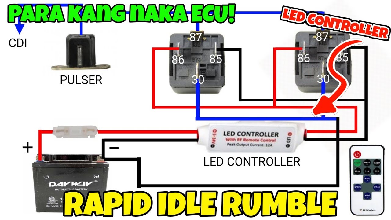 PAANO MAG INSTALL NG RAPID IDLE RUMBLE GAMIT ANG LED CONTROLLER! PARA ...
