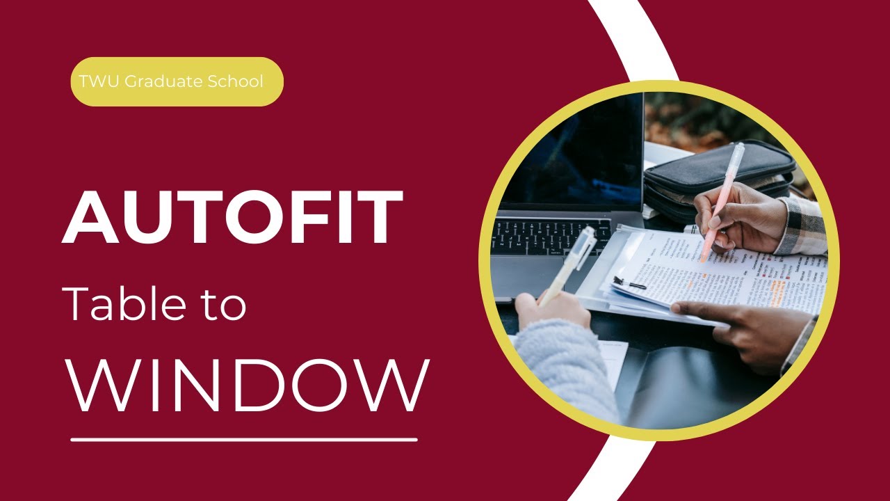 TWU Common Comments: Autofit Table to Window - YouTube