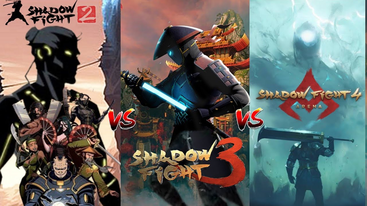 Shadow Fight 2 vs Shadow Fight 3 vs Shadow Fight 4 Arena - YouTube