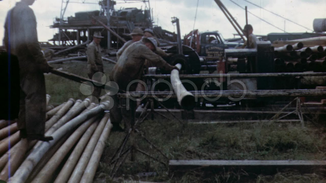 Oil Industry Workers Pipefiters Well Rig Drill 1960S Vintage Film Movie ...
