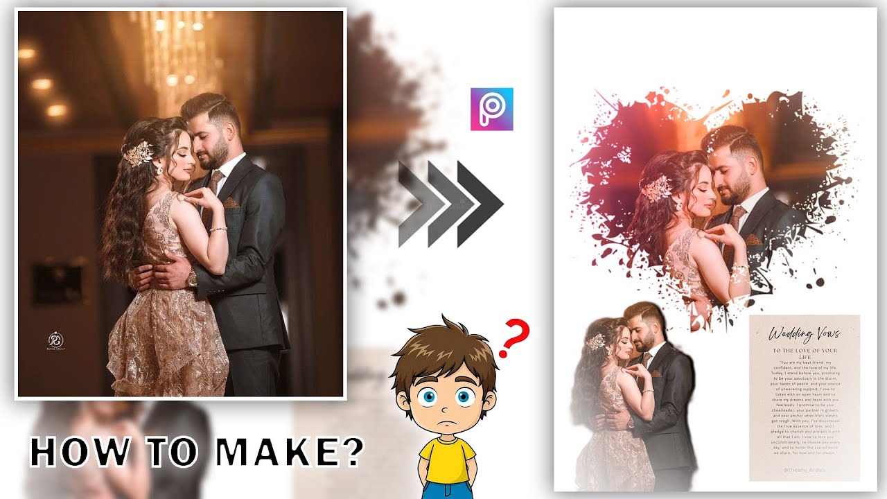 How to Create a Beautiful Pre Wedding Album Editing in PicsArt | Easy ...