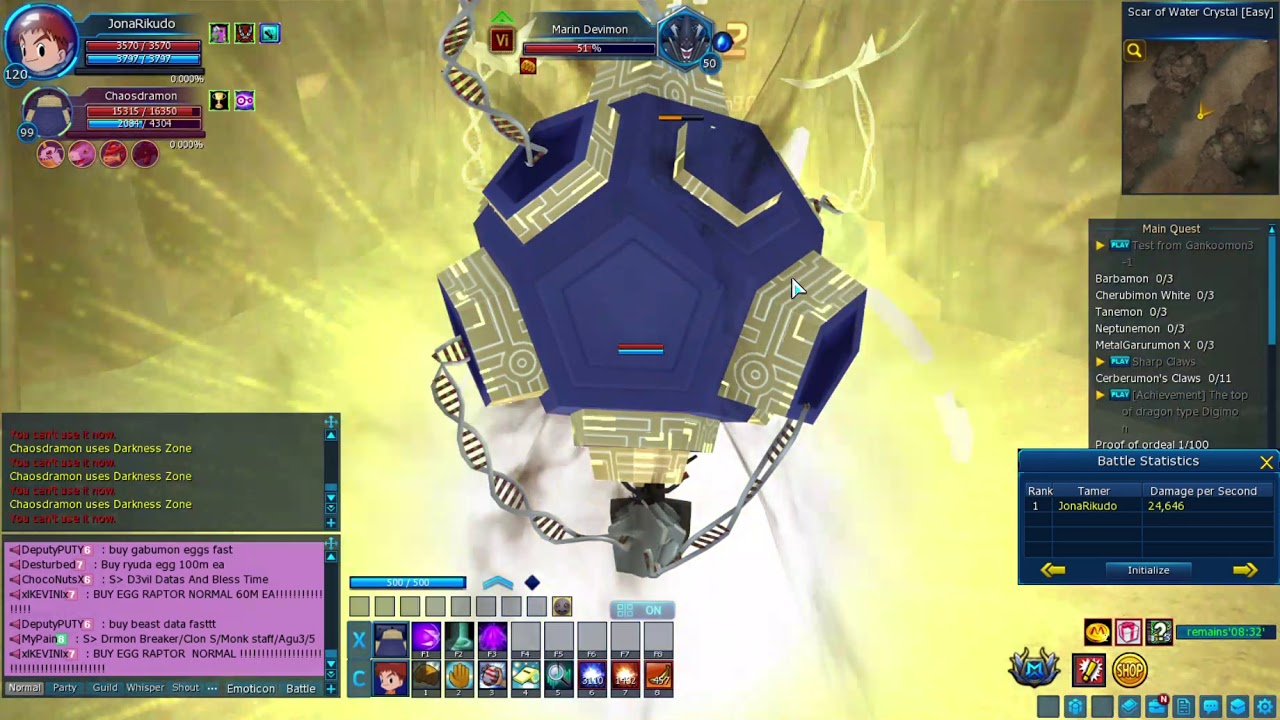 DMO digimon masters Apocalymon line hagurumon jumping - YouTube