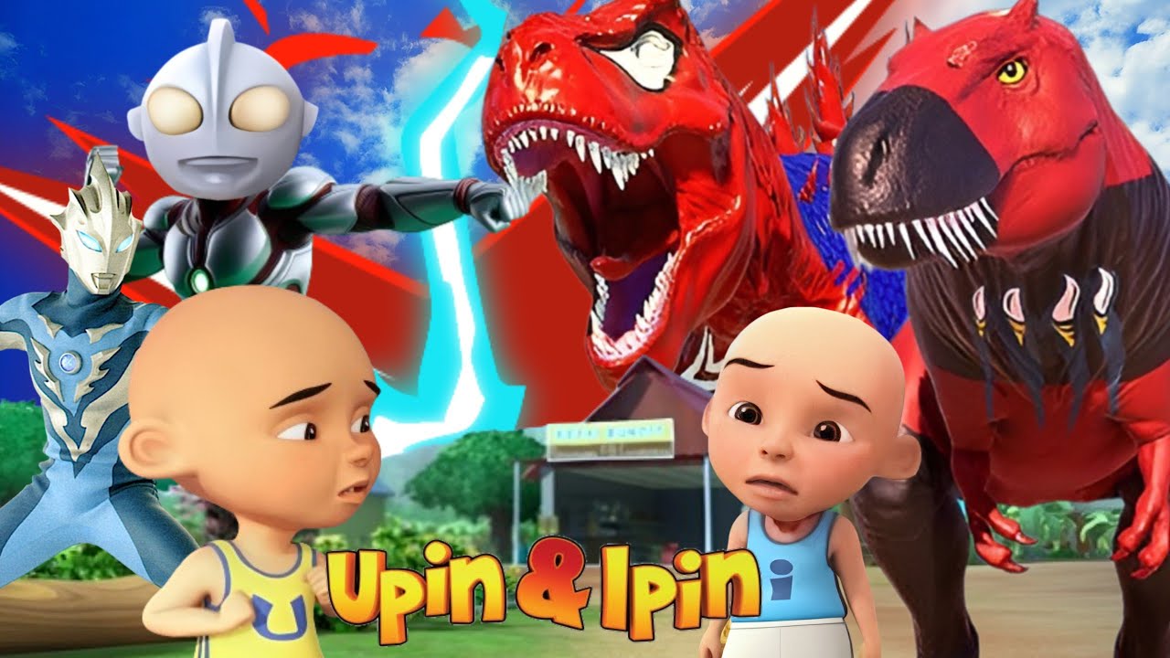 Upin Ipin Takut Ada Tirex Dinosaurus Godzilla Merah Super Ultraman Ipin ...