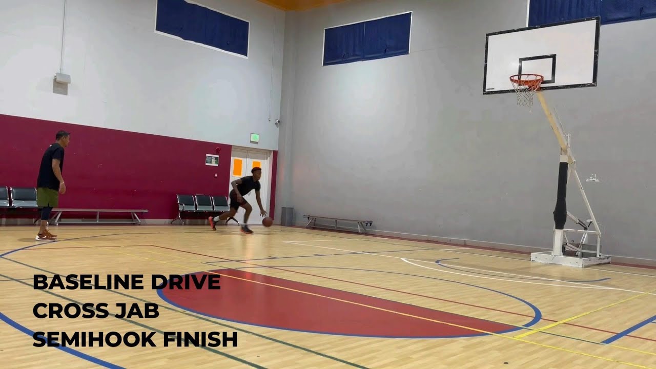 CROSS JAB SEMI HOOK BASELINE DRILL #athlete #basketball #skillstraining ...