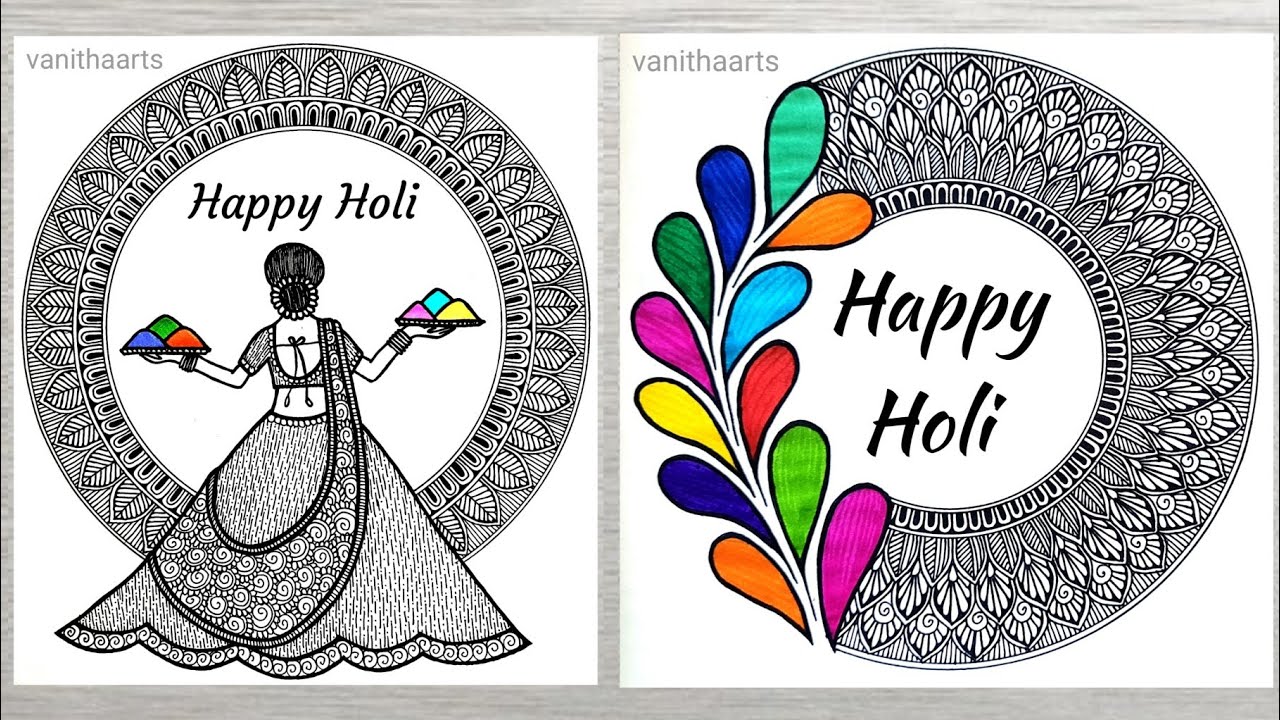 Holi Special Mandala Art | How to draw Mandala for beginners Step-by ...