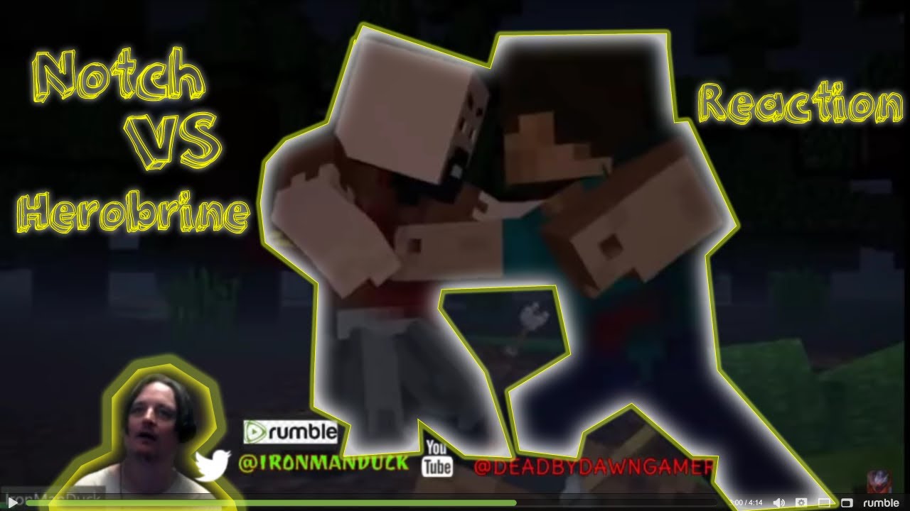 My reaction to Notch vs Herobrine Minecraft Fight Animation - YouTube