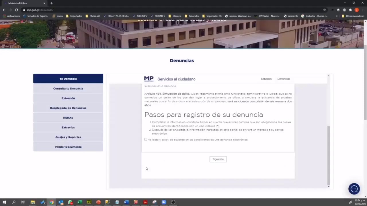 Tutorial para presentación de denuncias en línea - YouTube
