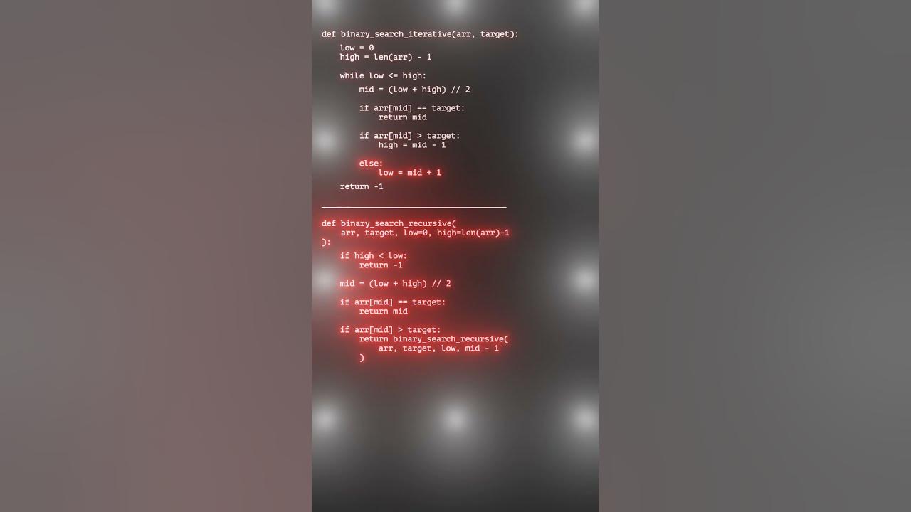 Iterative to Recursive Approach - Binary Search #shorts #binarysearch #visualize - YouTube
