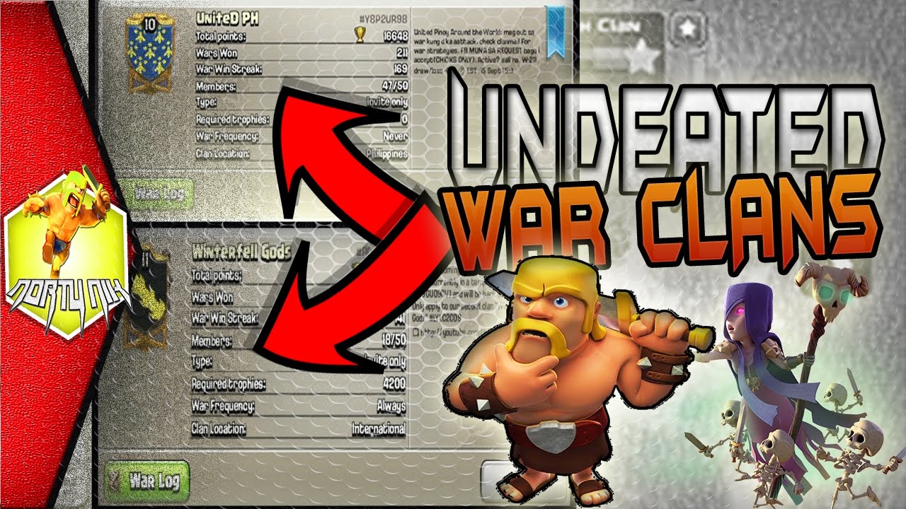 Undefeated War Clan -Best Clans Ever With Zero Losses |Clash Of Clans ...