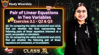 Class 10th MATHS | Chapter 3- Pairs of Linear Equations in Two Variables | Exercise 3.1 - Q4 ...