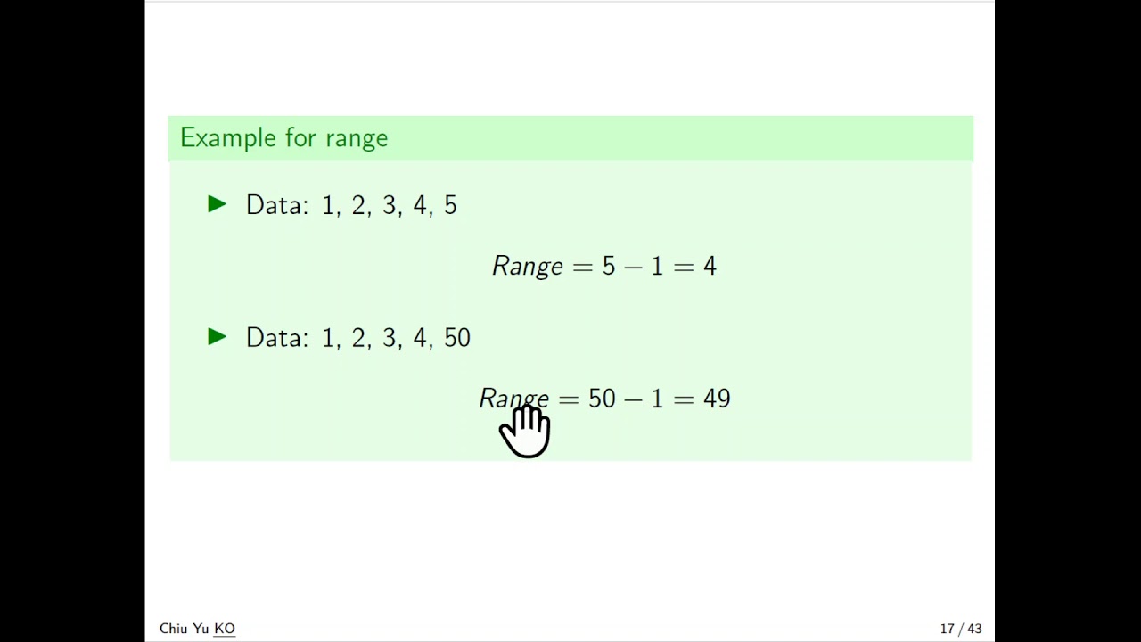 Descriptive statistics -- range - YouTube