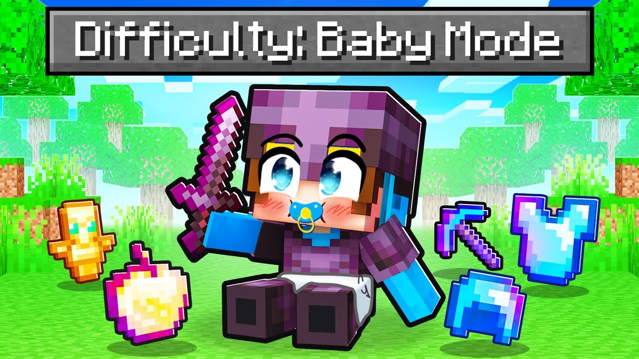 Minecraft But It's on BABY Difficulty! - YouTube