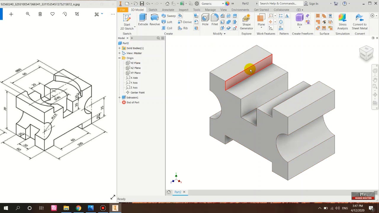 MECHANICAL DESIGN USING AUTODESK INVENTOR - EXCERISE #1 - YouTube