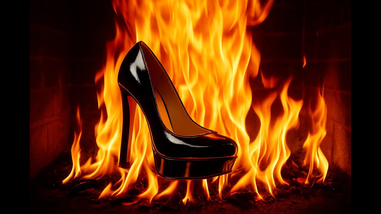Relaxing Fire | Burning a Black Shiny High Heel – Mesmerizing Flames 🔥 ...