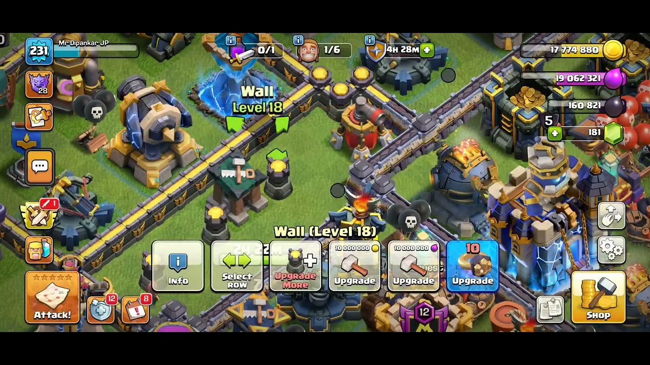 You have upgraded the maximum amount of these building #coc#//coc wall ...
