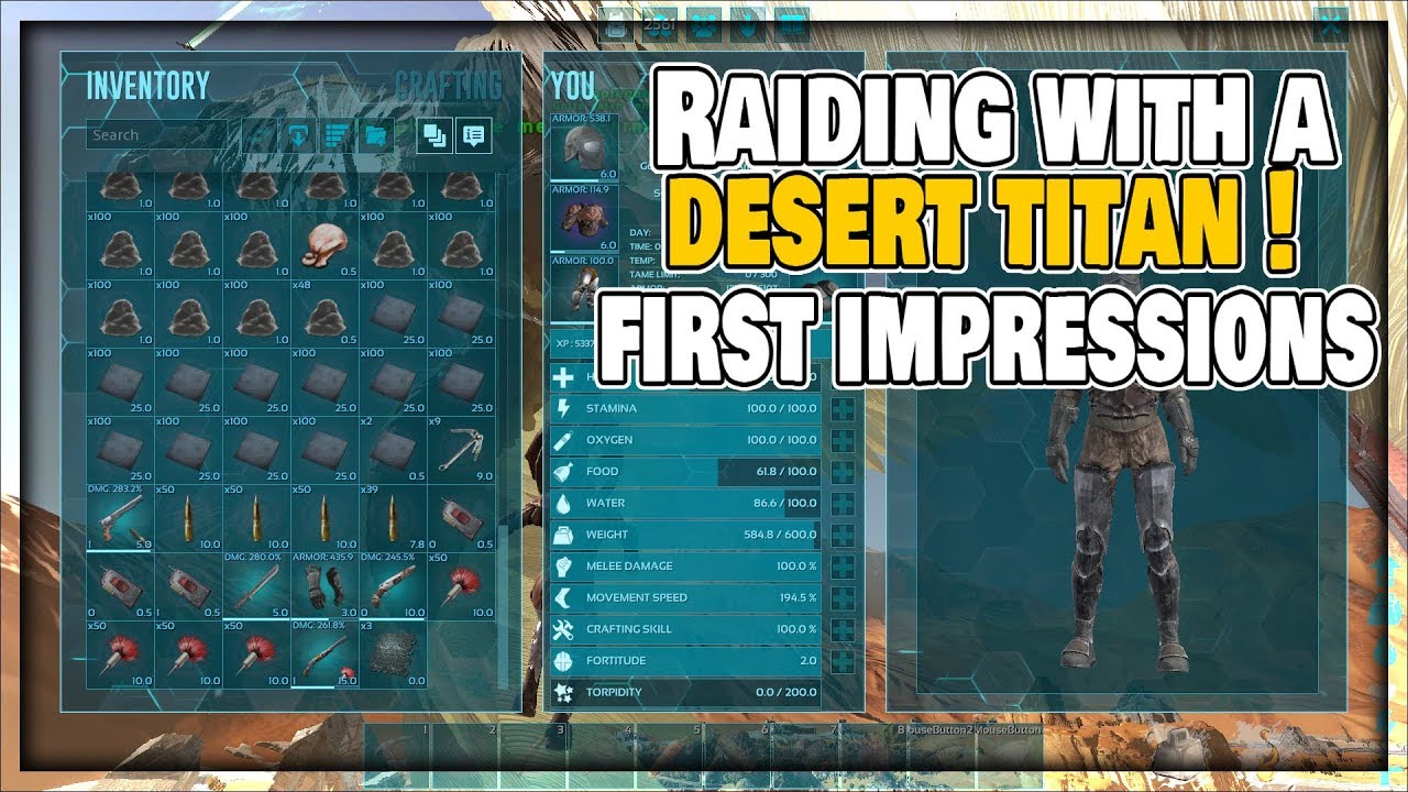 Raiding with a Desert Titan ! | Ark Official PvP | ARK Survival Evolved ...