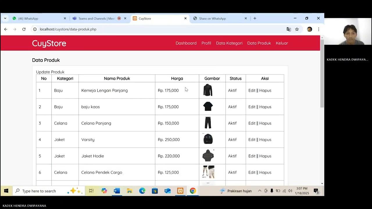 DEMO APLIKASI TOKO ONLINE MATA KULIAH PEMROGRAMAN WEB Kadek Hendra Dwipayana _230030294 - YouTube