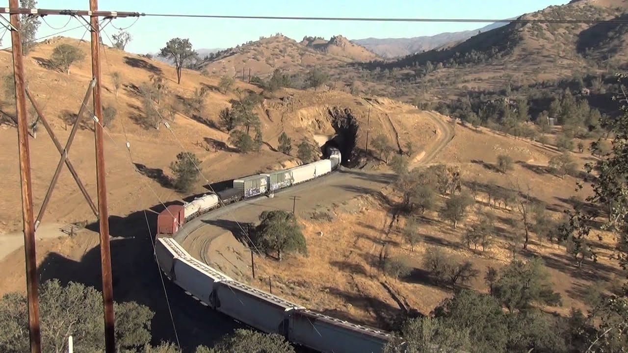 Early morning Sun illuminates Union Pacific freight train @ tunnel near ...