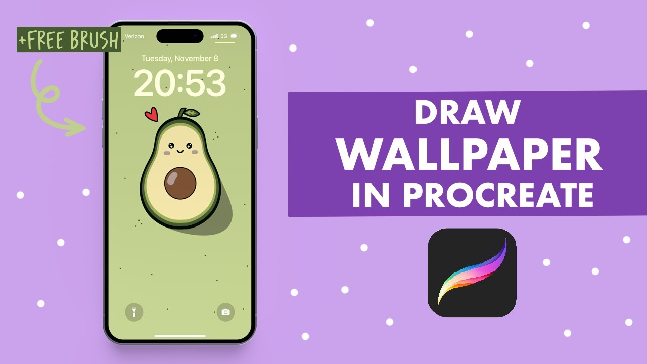 Cute PHONE WALLPAPER Anyone Can Create In PROCREATE - Easy Tutorial ...