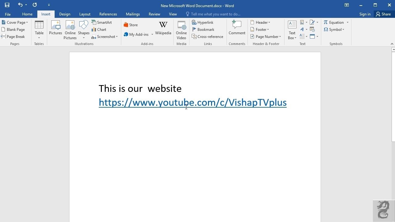 How to insert a hyperlink in Word 2016 - YouTube