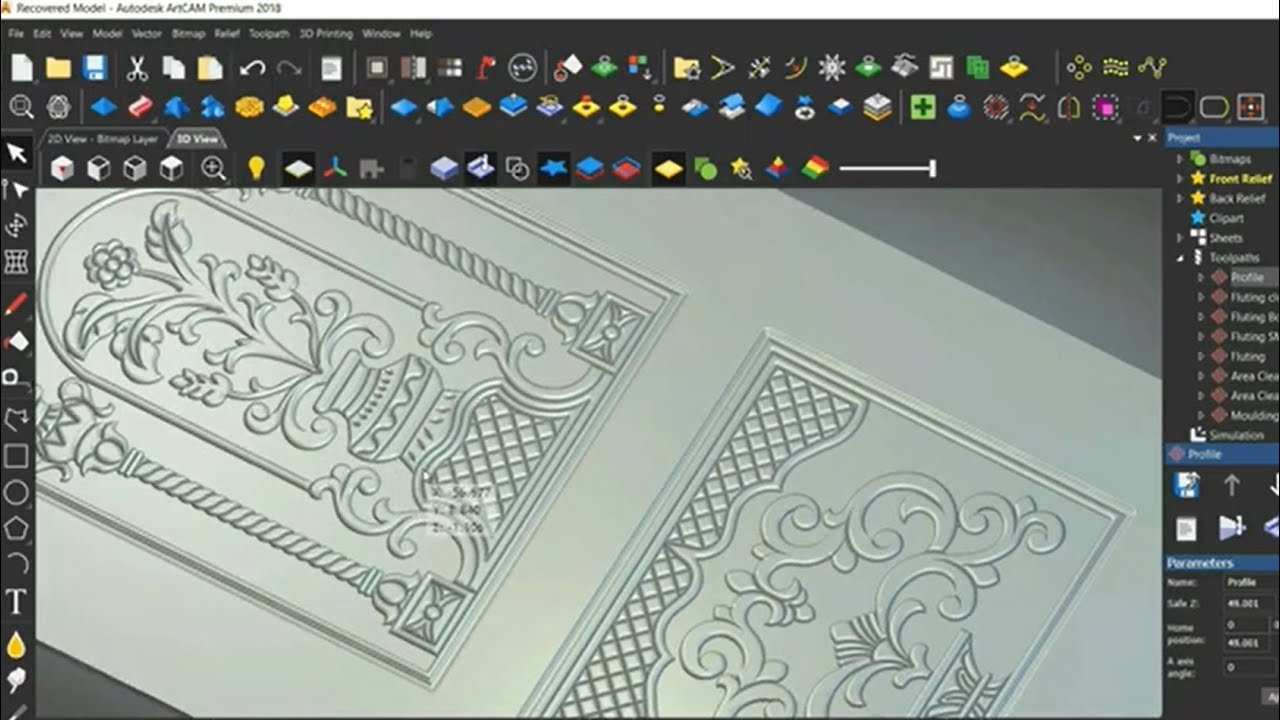 custom arch tool 2.5 D Door design Toolpath in #artcam #2.5D #Door ...