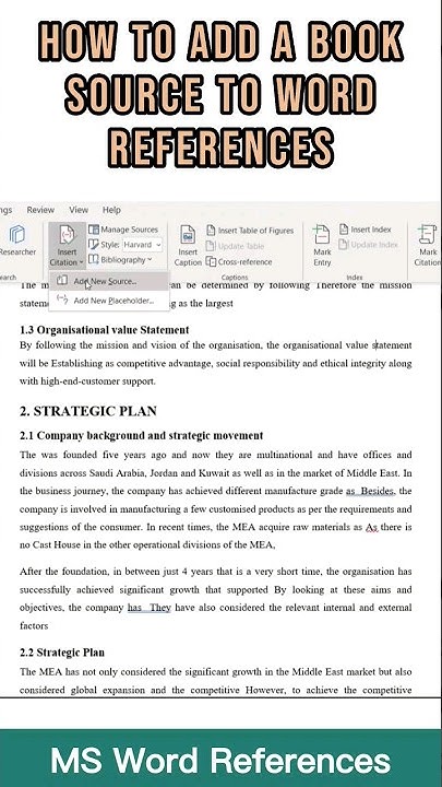 Add a book source in MS word references 📖 #referencing #citations # ...