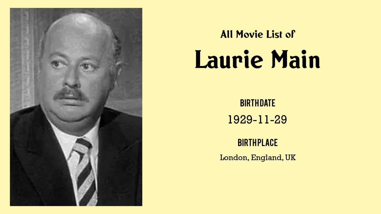 Laurie Main Movies list Laurie Main| Filmography of Laurie Main - YouTube