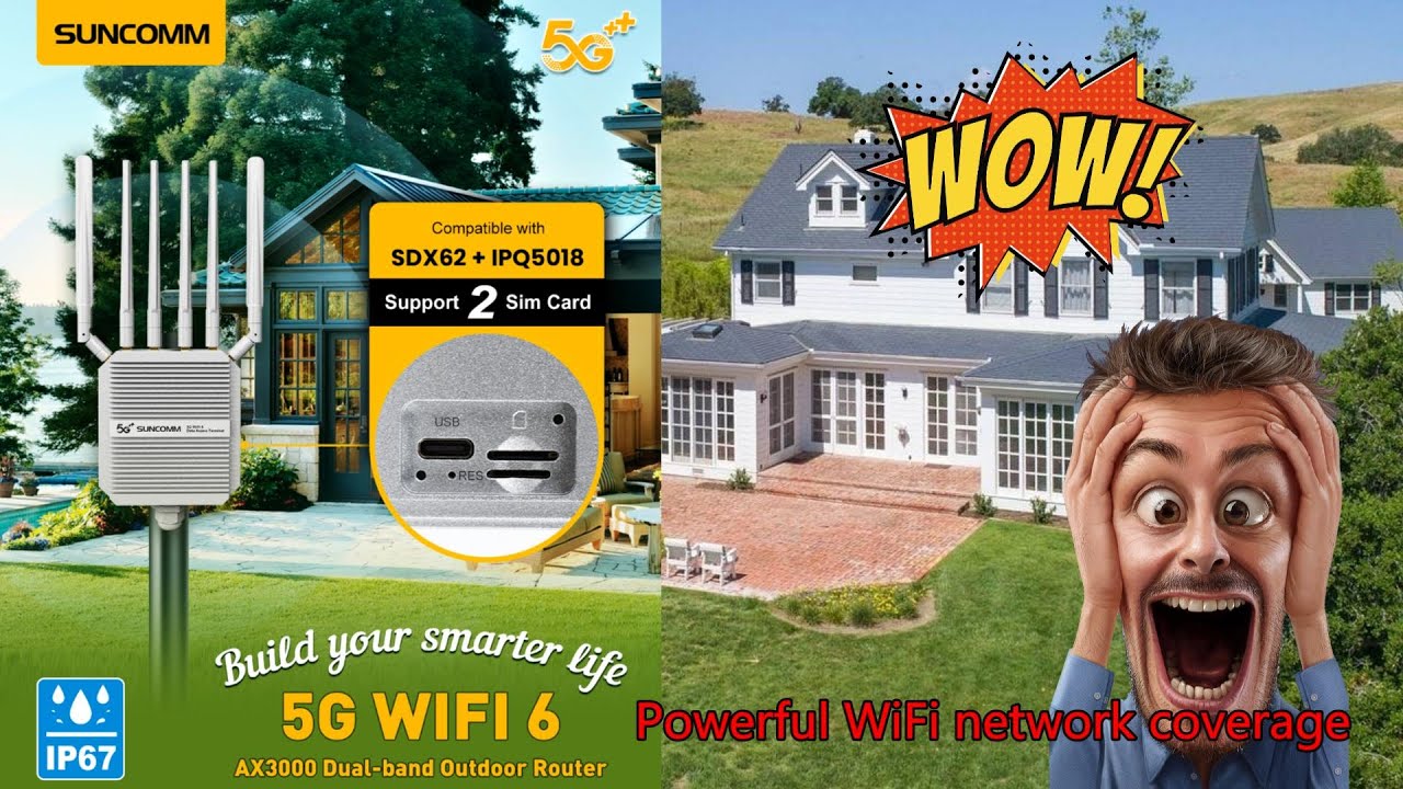 Outdoor 5G Router with dual SIM cards suitable for Farms/Home/RV/Mobile ...