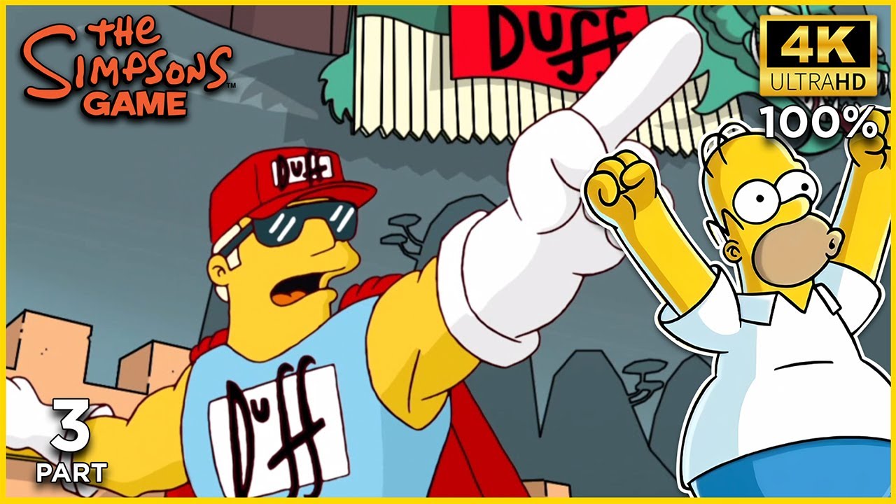 The Simpsons Game (PS3) 4KHD|Part 3: Around the World in 80 Bites | 100 ...