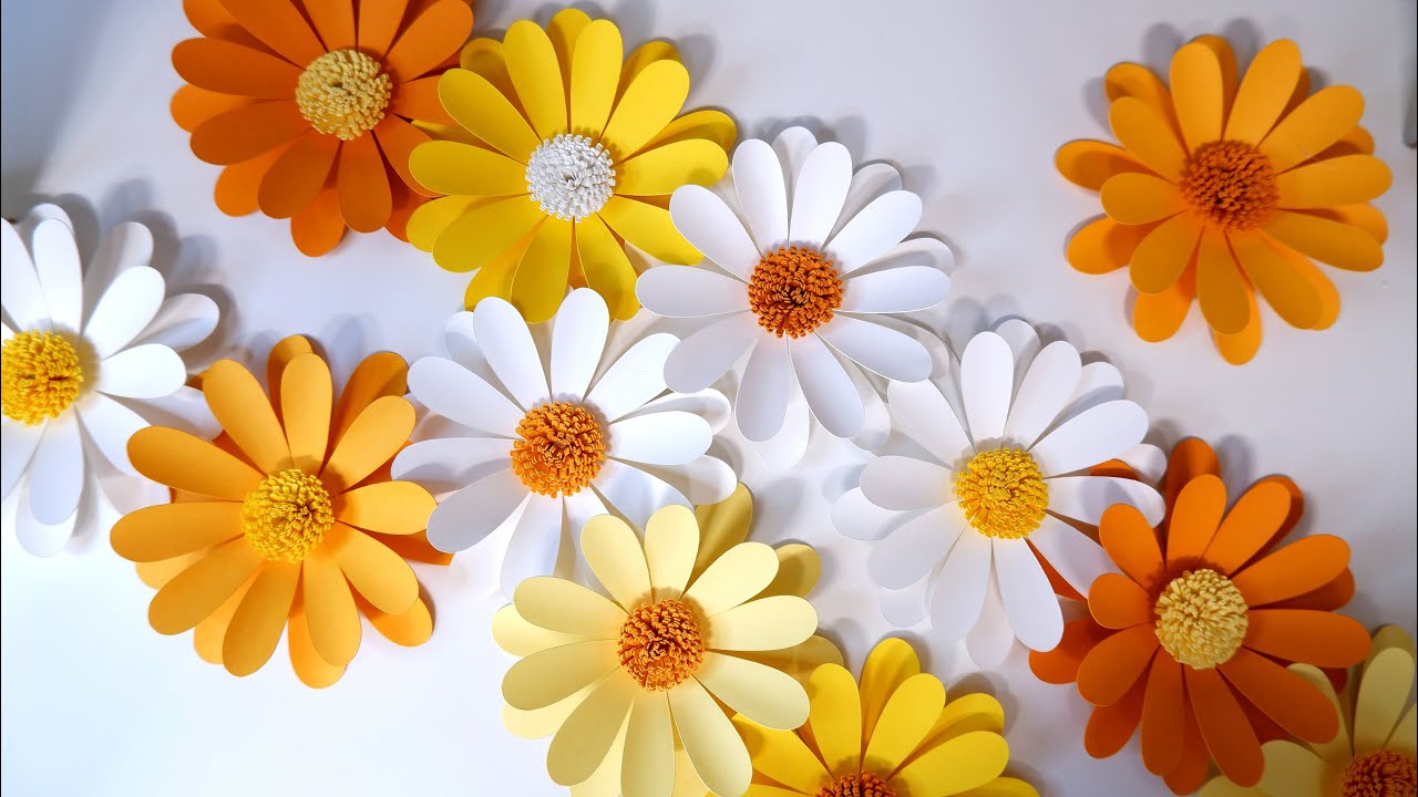 데이지 종이꽃 만들기 Easy Daisy Paper Flower Tutorial - YouTube