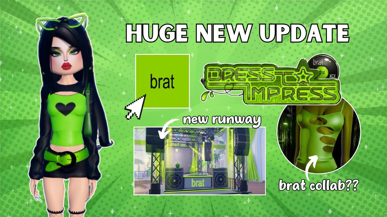 NEW BRAT UPDATE in Dress to Impress!!🍏 NEW ITEMS, RUNWAY AND SNEAK ...