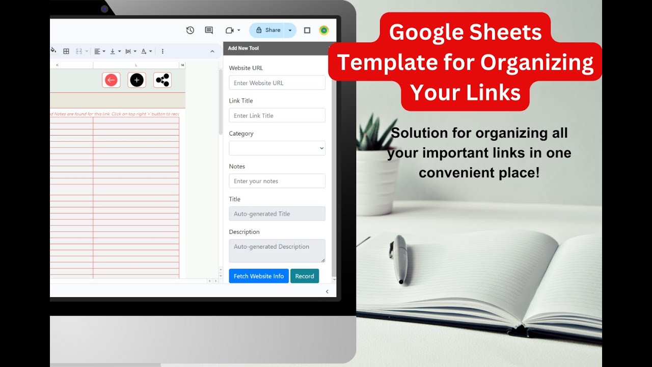 Google Sheets Template for Organizing Your Links - YouTube