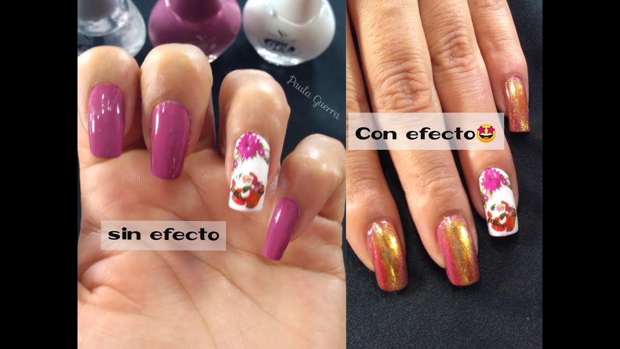 MANICURA CON EFECTO FLAKE | SÚPER FÁCIL | - YouTube