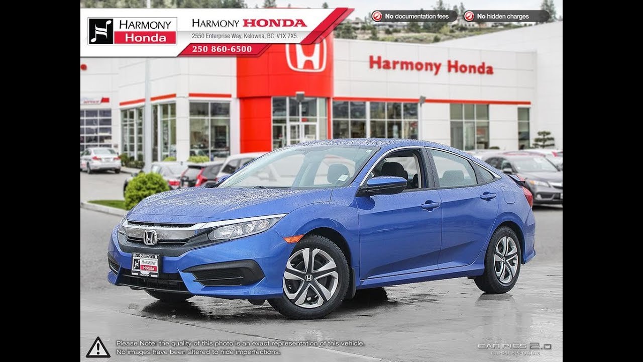 2017 Honda Civic LX Sedan - Harmony Honda - Blue - U5745 - Kelowna, BC ...