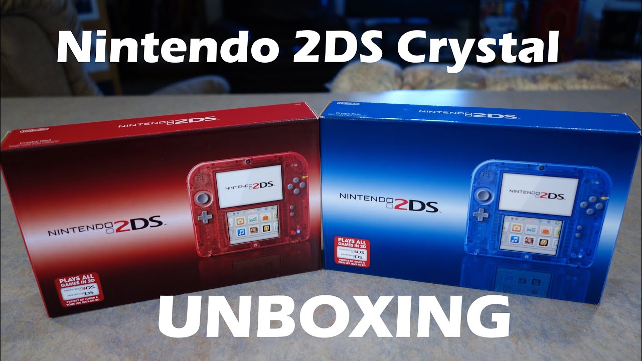 Crystal Red and Blue Nintendo 2DS Unboxing - YouTube