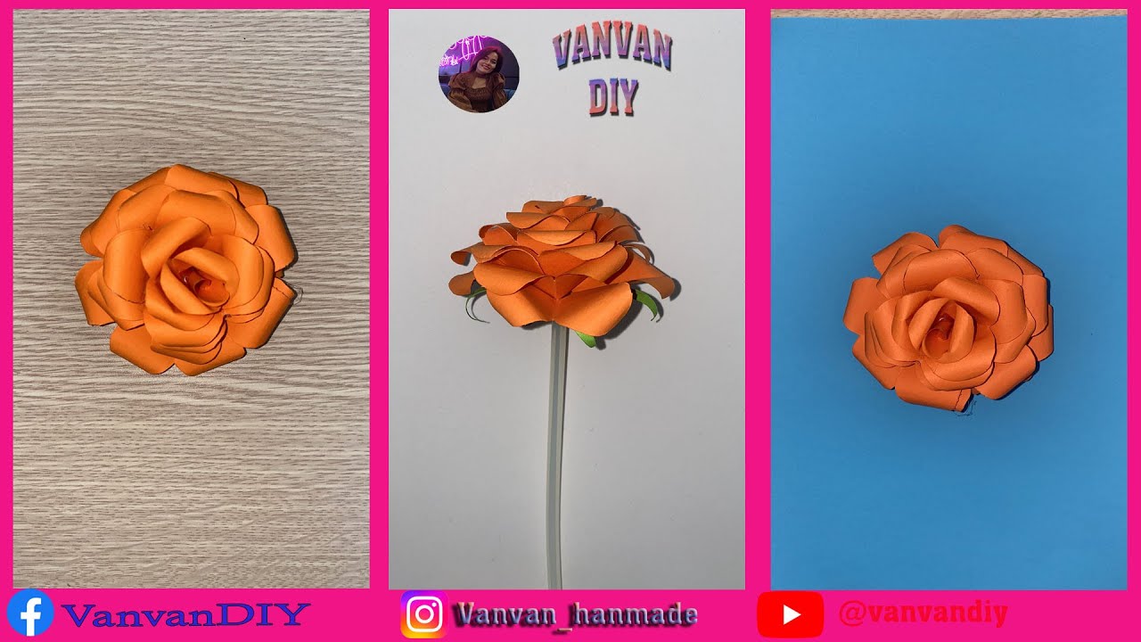 Instructions to recycle colored paper / create a large rose from paper ...