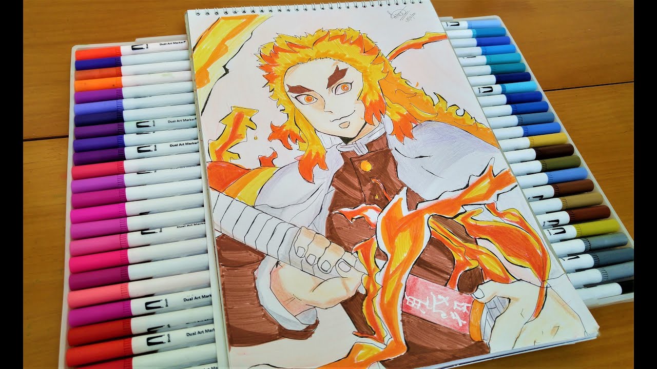 Drawing Rengoku Kyojuro | Demon Slayer - YouTube