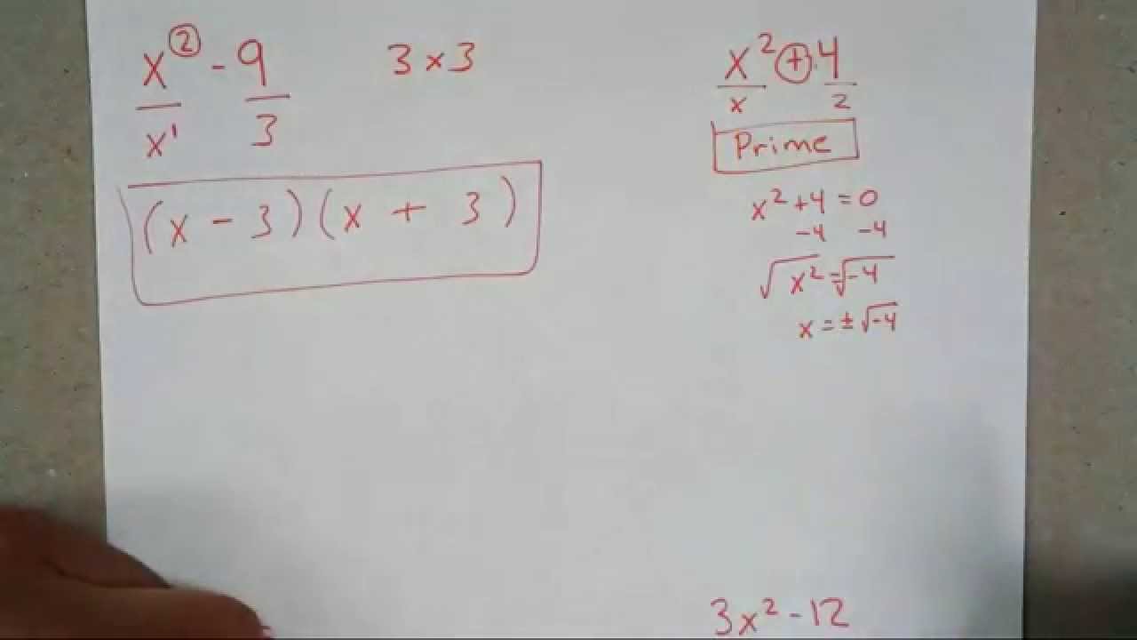 Factoring Sum or Difference of squares - YouTube
