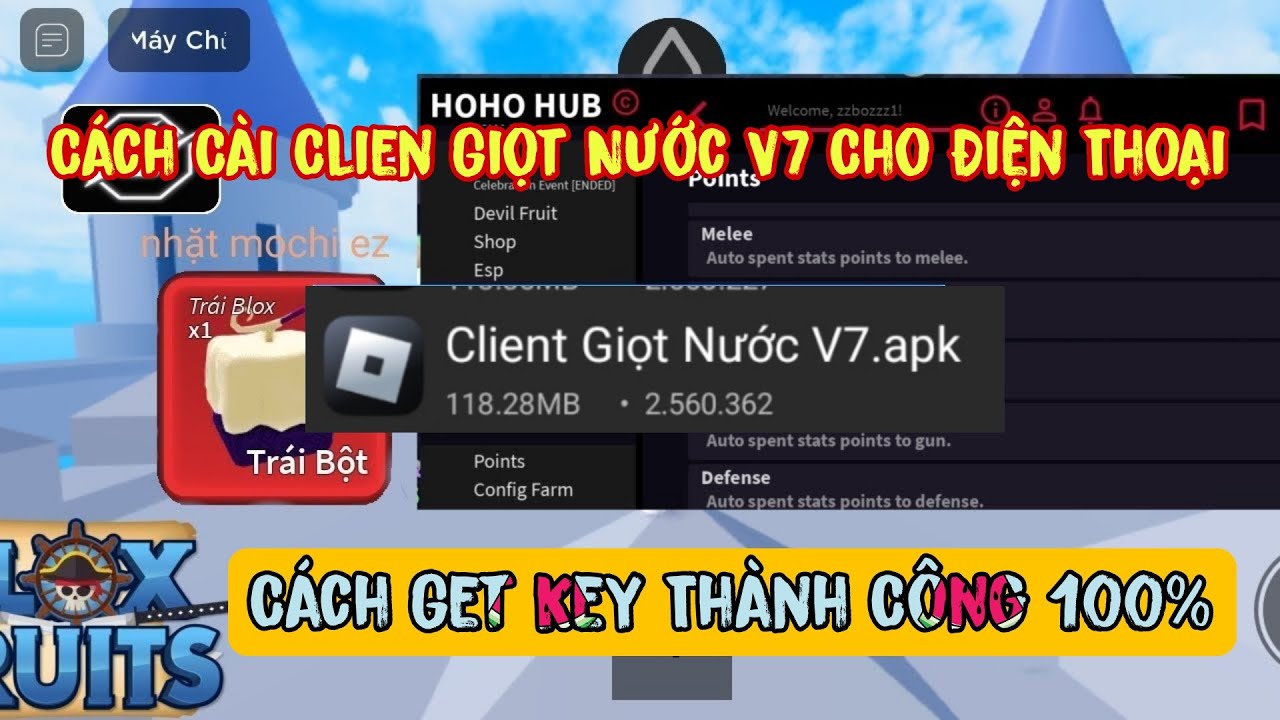 [Blox Fruits 18 RACE V4 ] Cách Cài Và GET KEY Client Giọt Nước V7 Vip + Client Fluxus V10 Vip ...