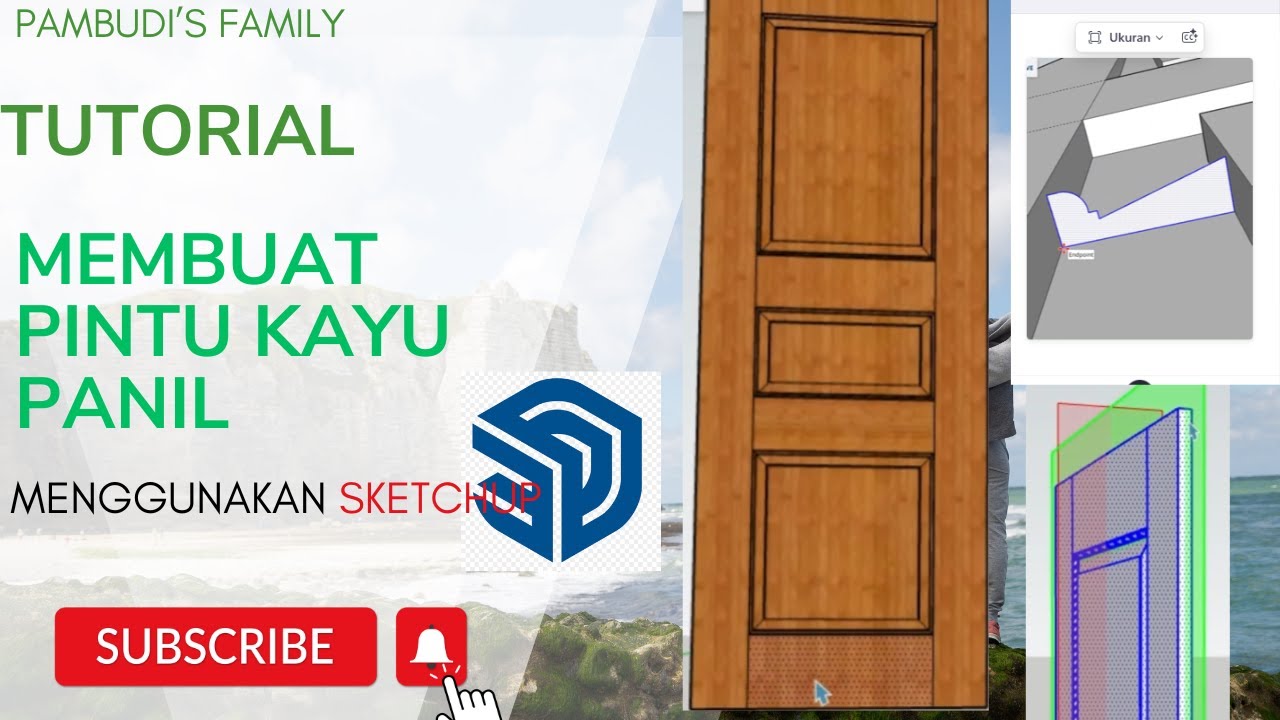 Part 15 membuat pintu kayu panil menggunakan sketchup - YouTube