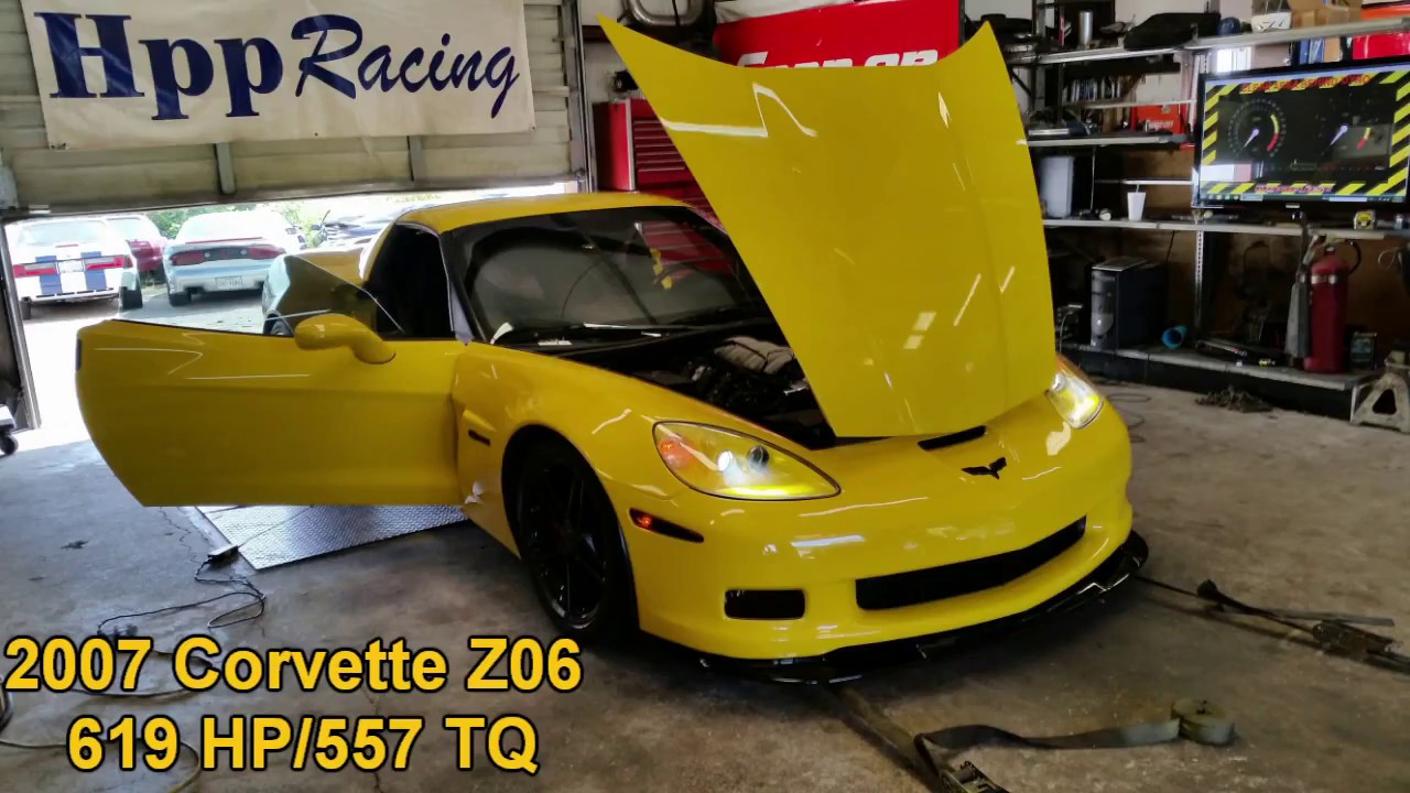 2007 corvette z06 h/c/i dyno tune over 600 WHP - YouTube